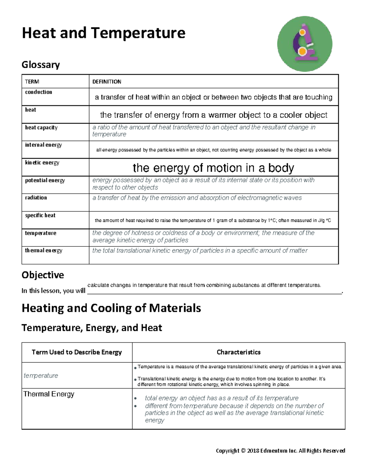 Chemistry 101: Heat and Temperature Glossary and Concepts - Studocu