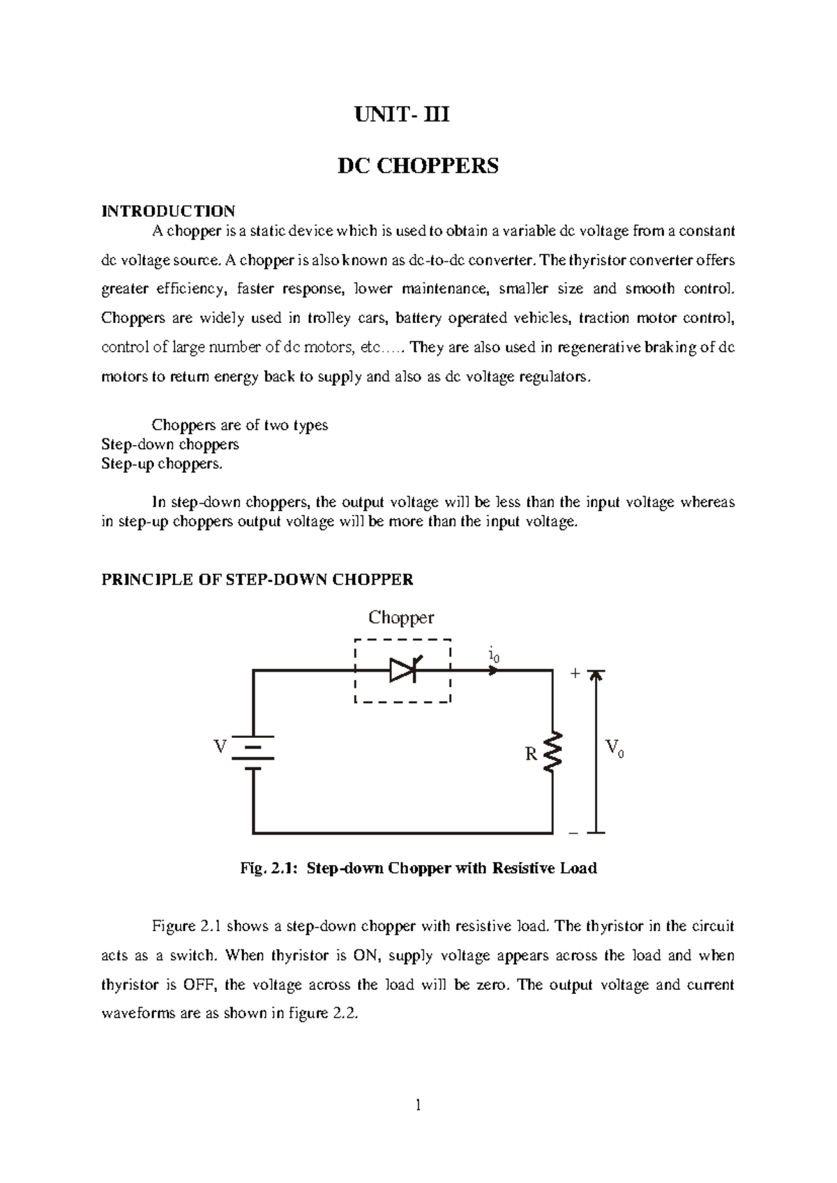 DC Choppers: Principles, Types, and Applications in Power Control - Studocu