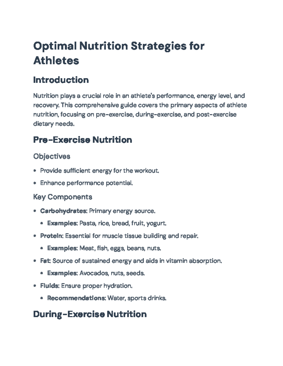 Optimal Nutrition Strategies for Athletes: A Comprehensive Guide ...