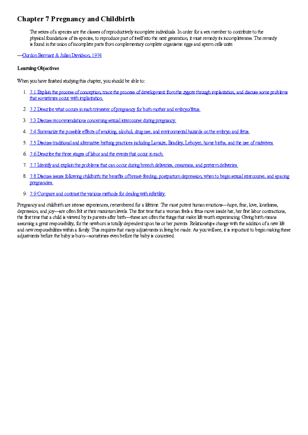 Chapter 7: Pregnancy and Childbirth - Conception to Birthing Practices ...