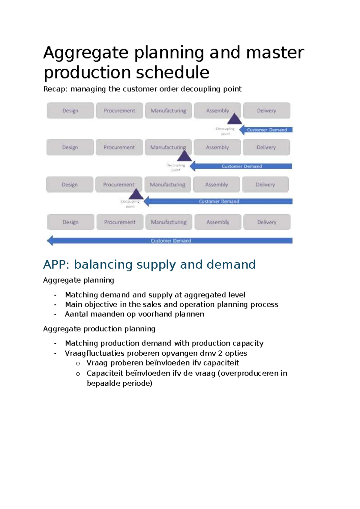 3 Aggregate Planning & Master Production Schedule - Operations ...