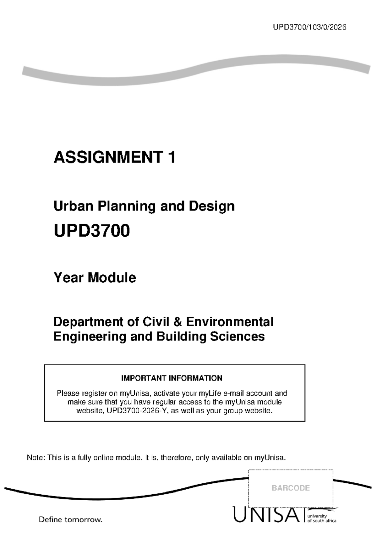 UPD3700 Assignment 1: Urban Planning & Design Guidelines - Studocu