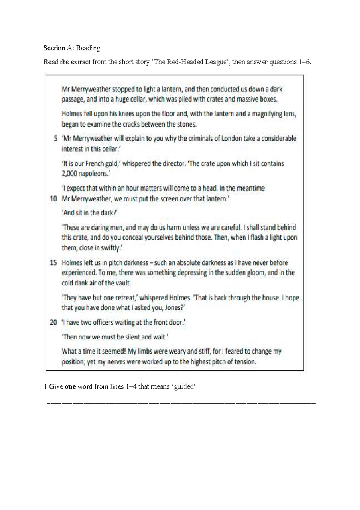 Grade 8 Term 1 Comprehension: Short Story Analysis - Studocu