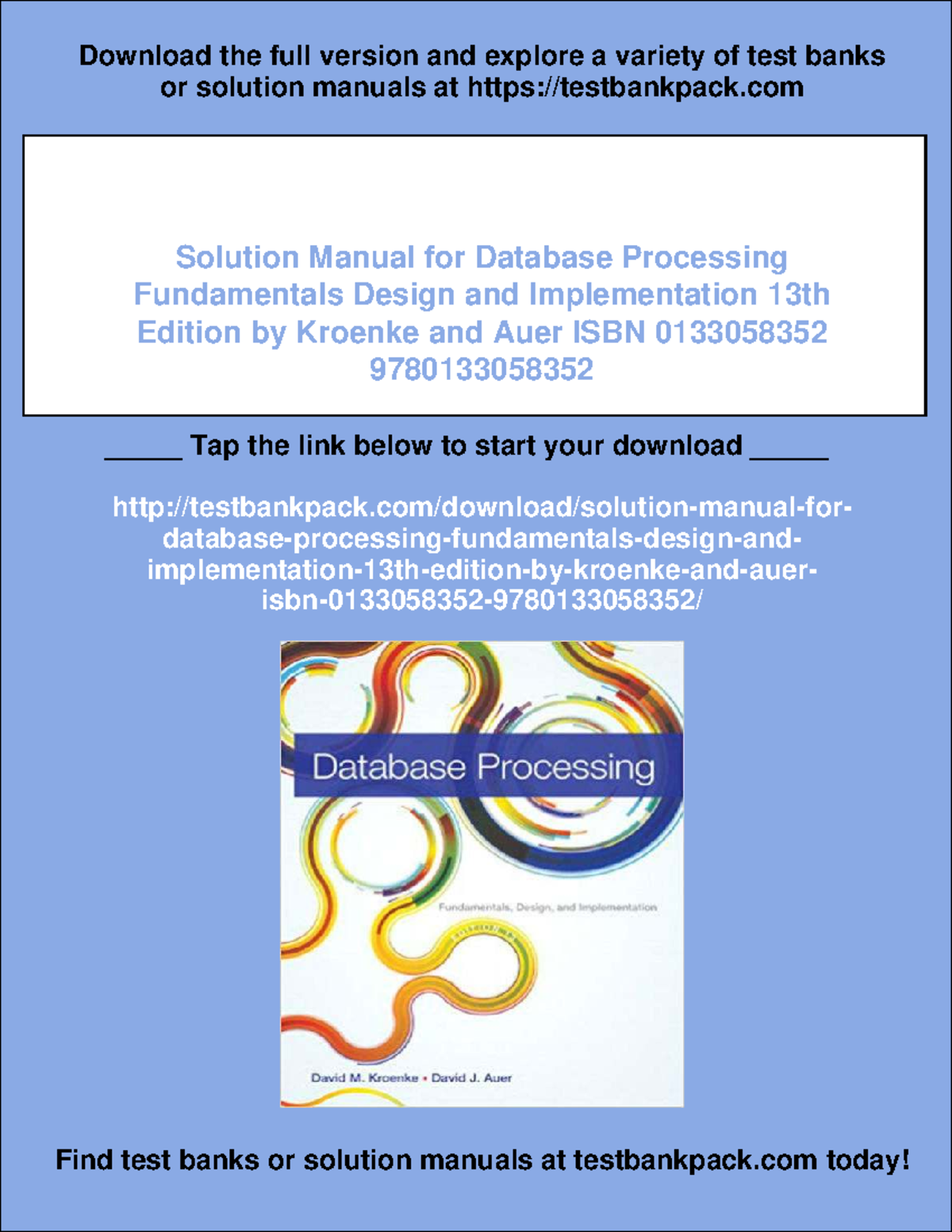 2302 - Solution Manual for Database Processing: Fundamental Design ...