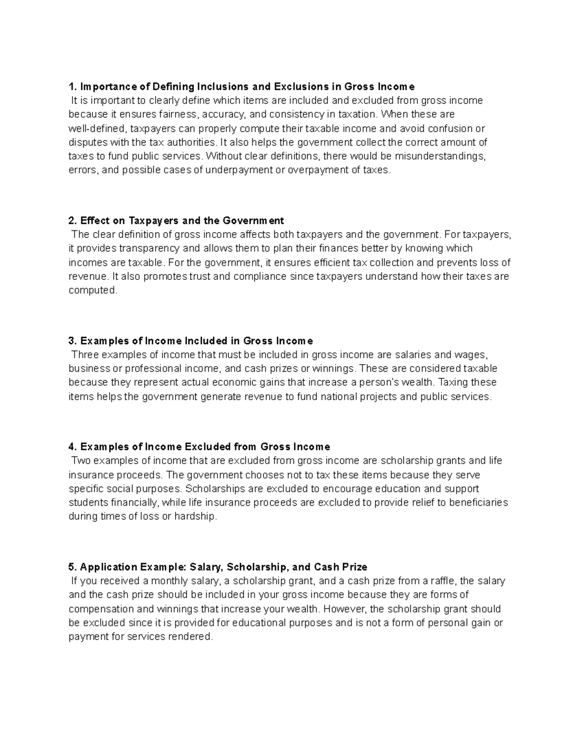 GEN016 Activity: Defining Inclusions & Exclusions in Gross Income - Studocu