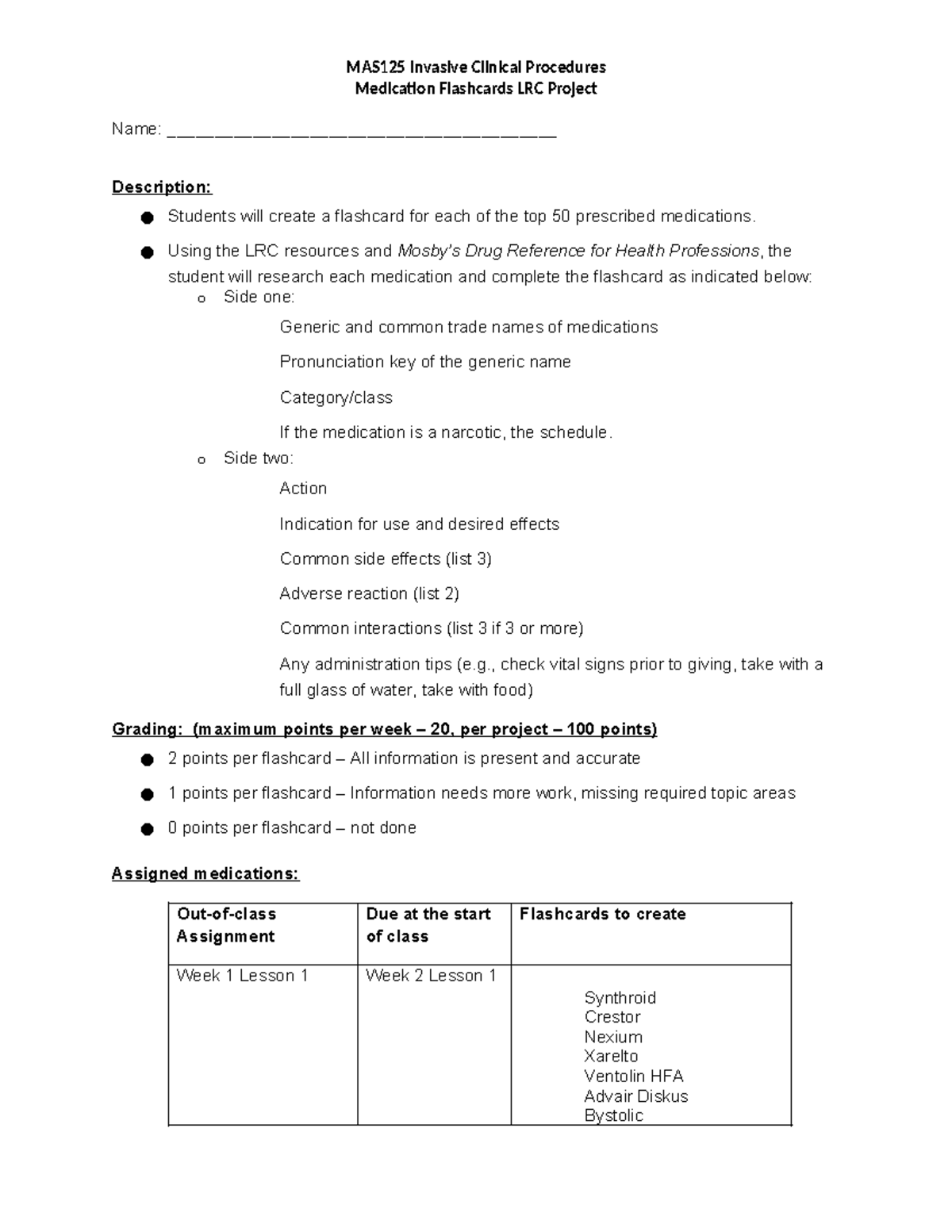 MAS125 Medication Flashcard Project: Top 50 Prescribed Medications ...