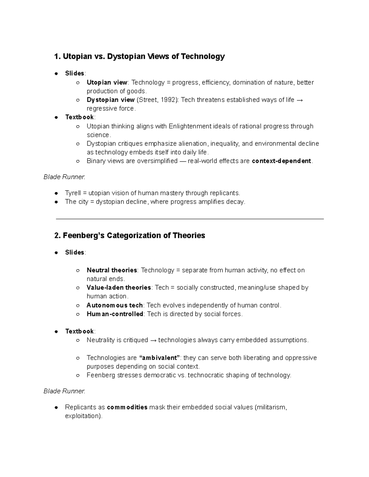 GS345: Utopian vs. Dystopian Perspectives on Technology - Studocu
