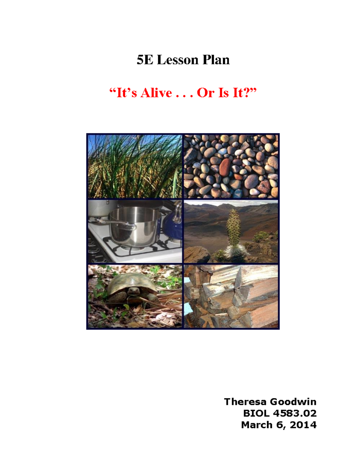 Guided discovery 5e lesson plan - 5E Lesson Plan “It’s Alive... Or Is ...