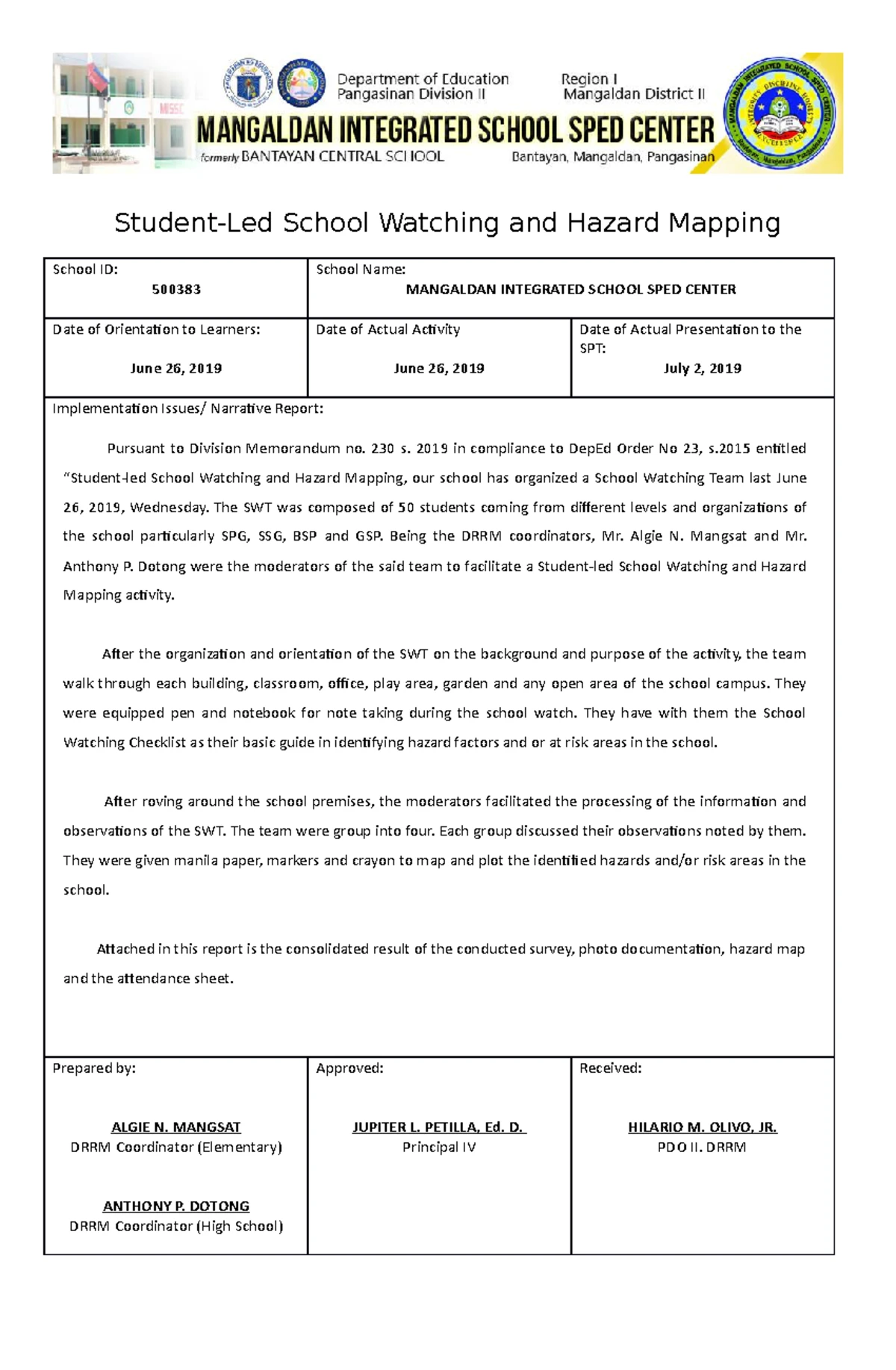 BE-FORM-1 sample - Republic of the Philippines Department of Education ...