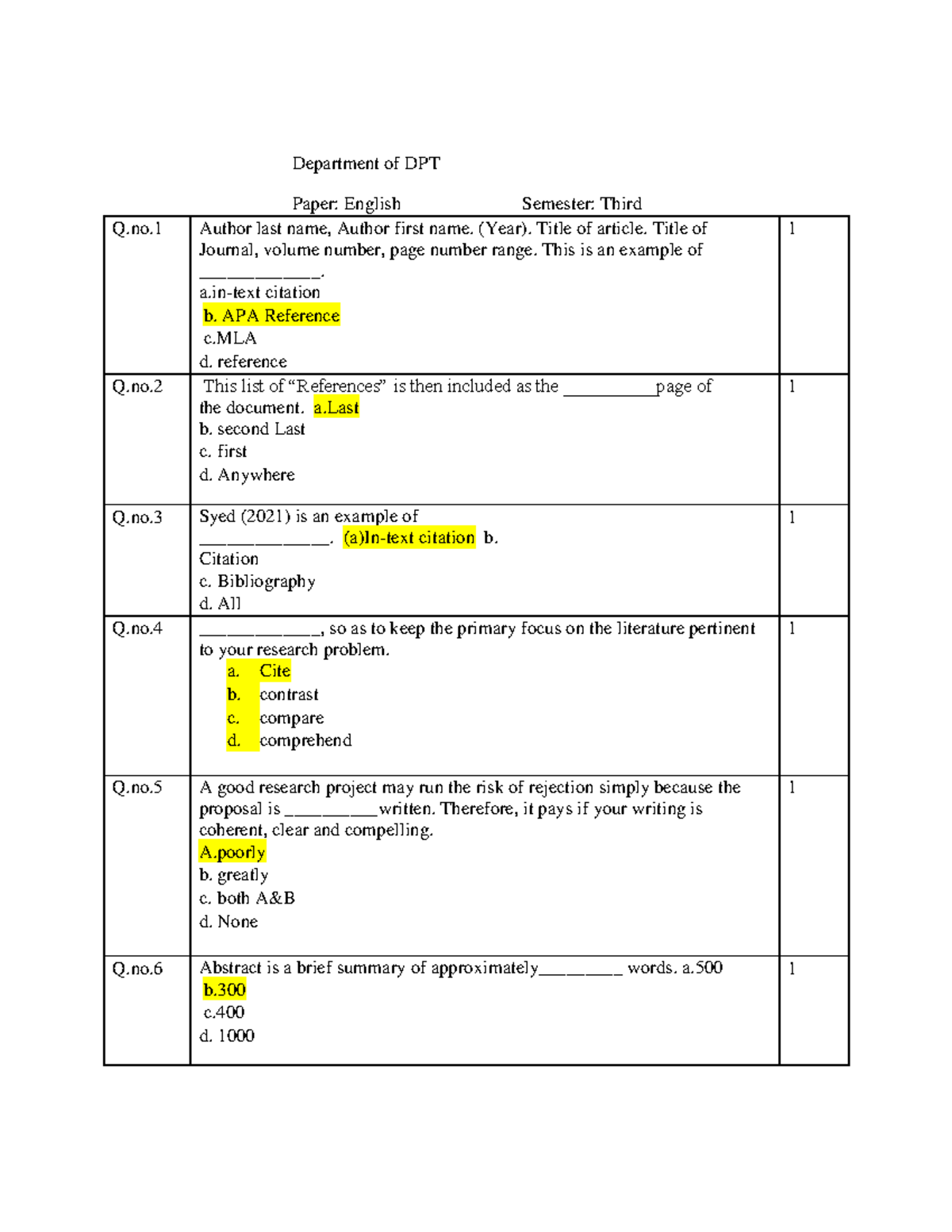 English III NCS Midterm Exam Review 2024 - Studocu