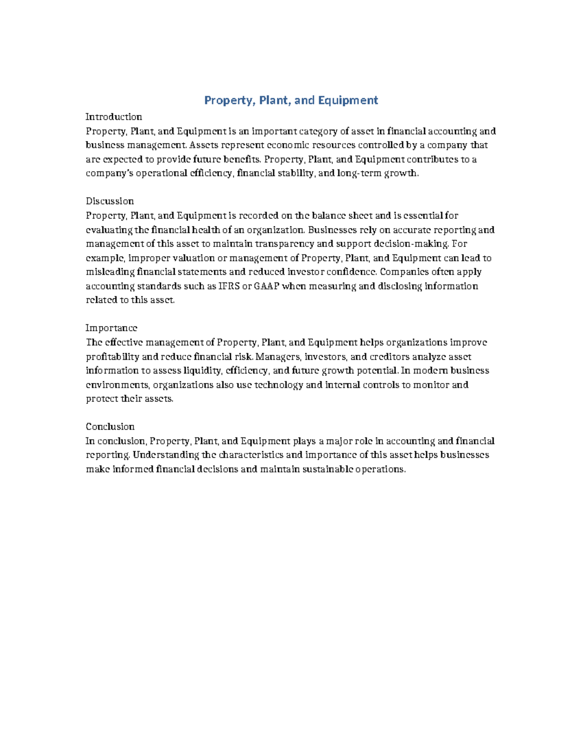 Property, Plant, and Equipment: An Essential Overview - Studocu