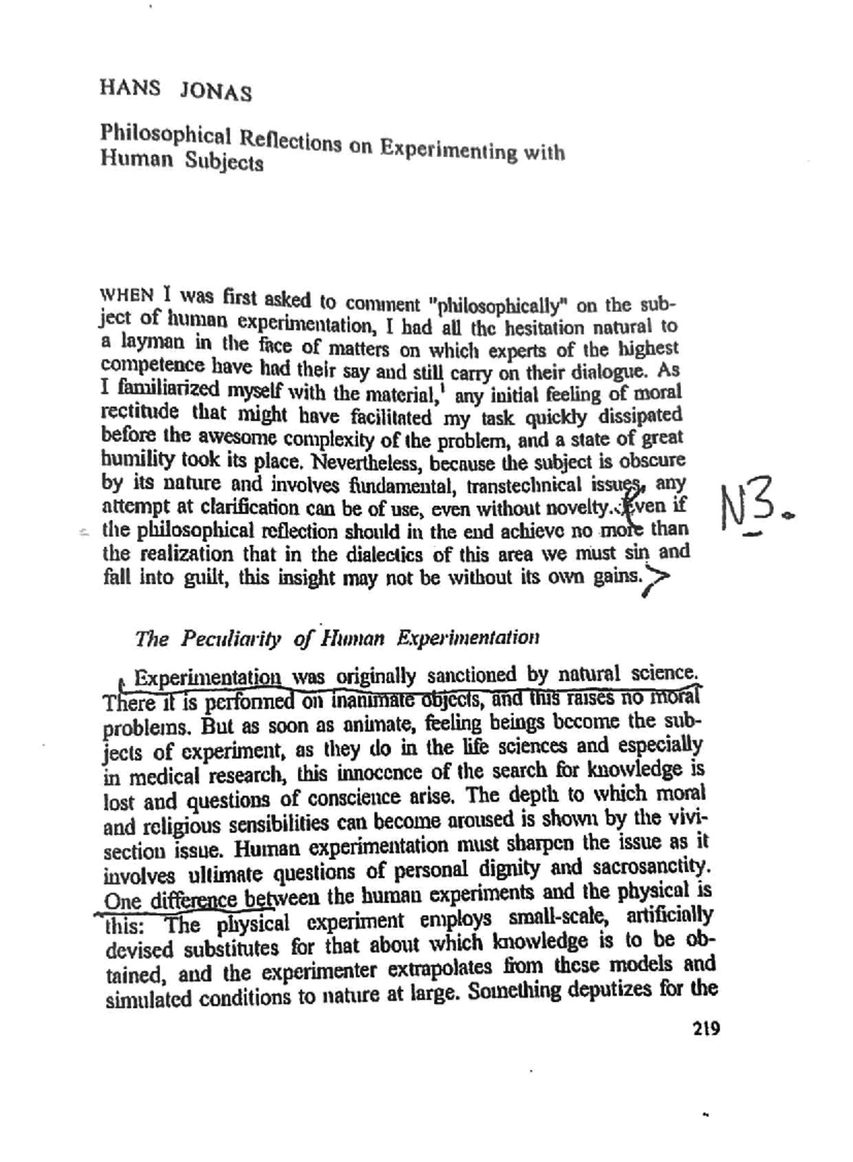 Philosophical Reflections on Human Experimentation - Studocu