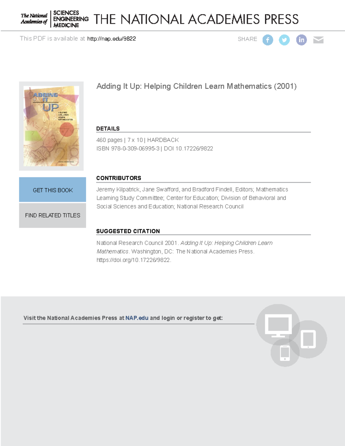 Chapter 4 . THE Strands OF Mathematics Proficiency - DETAILS THE ...