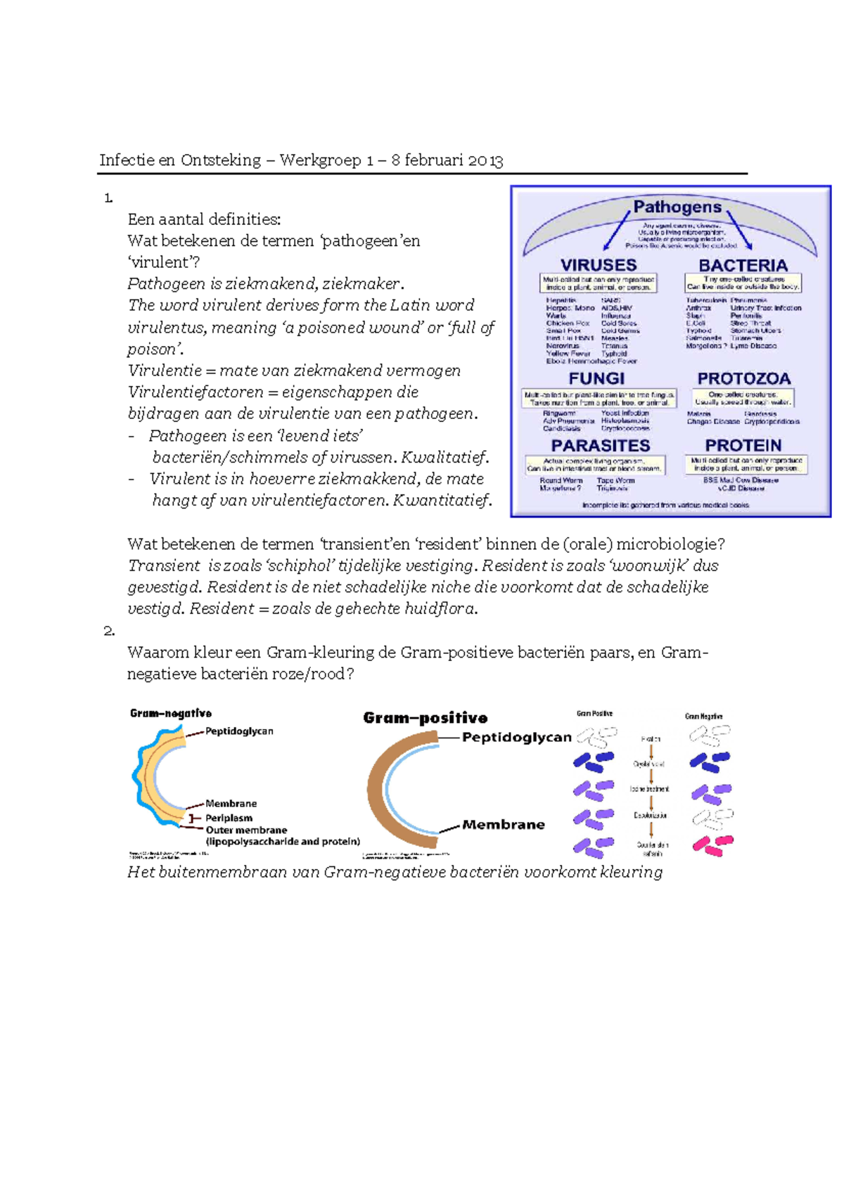 Infectie en Ontsteking: Werkgroepen 1 en 2 – Antibiotica en Vragen ...