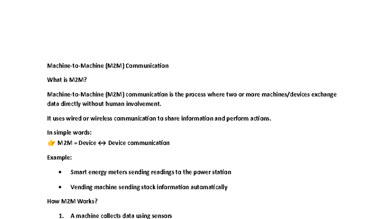 IOT Unit 2: Understanding M2M Communication and Arduino Integration ...
