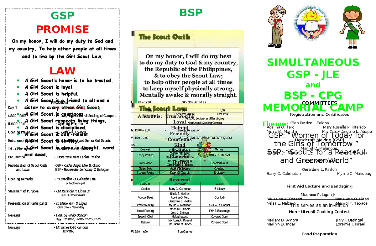 GSP & BSP Encampment Notes - December 2024 Activities Summary - Studocu