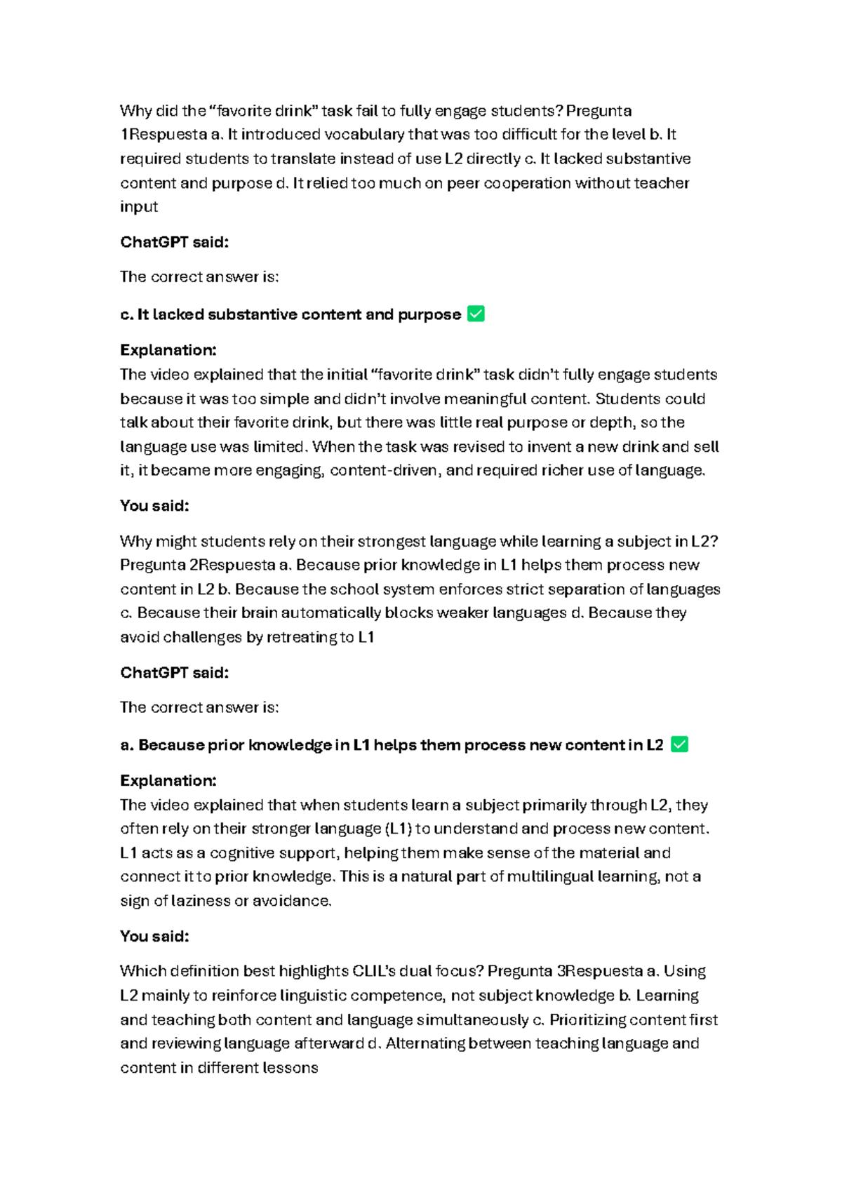 CLIL Insights: Engaging Students in L2 Learning - SSSSSSSSSS - Studocu