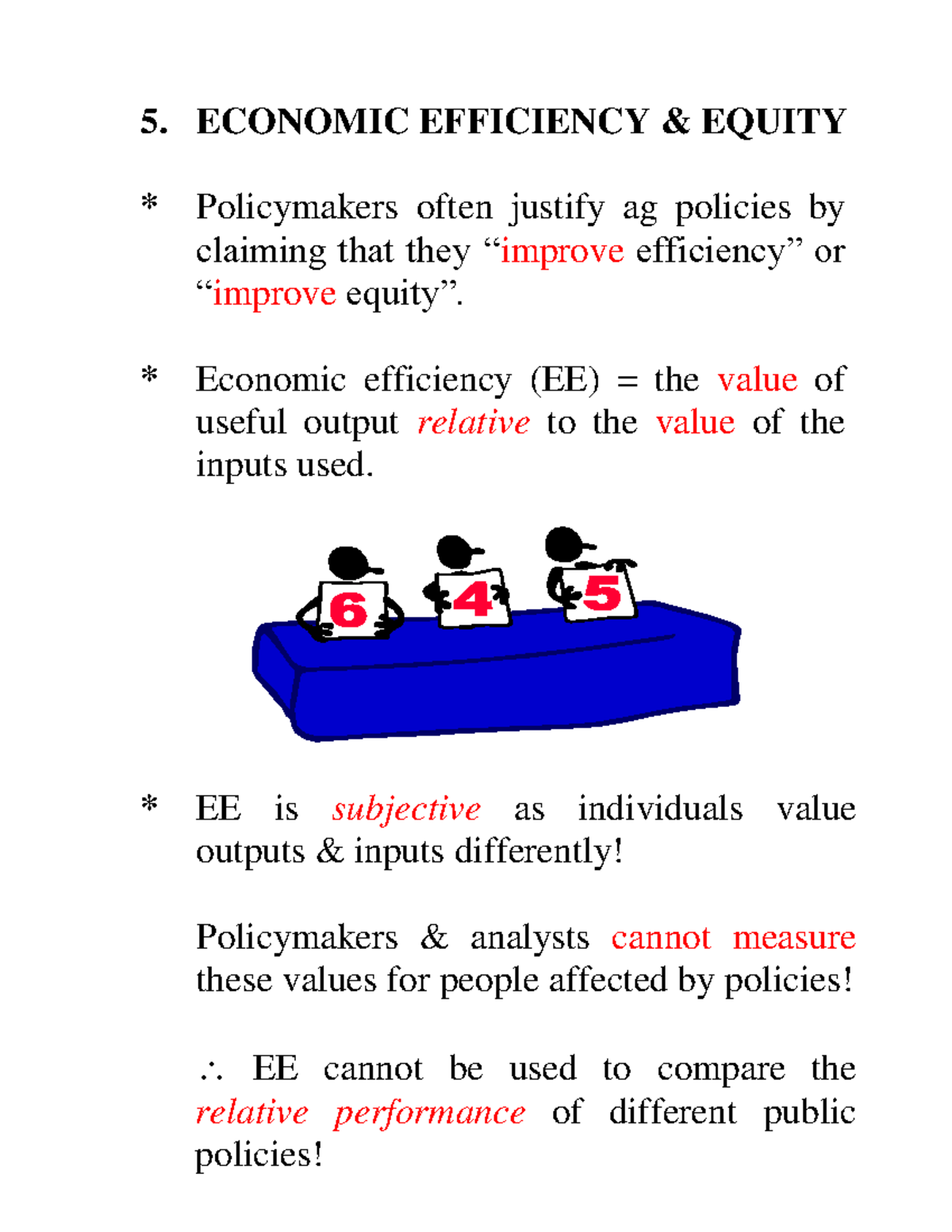 AGEC740 - Lecture 2: Economic Efficiency vs Equity & Gov Intervention ...