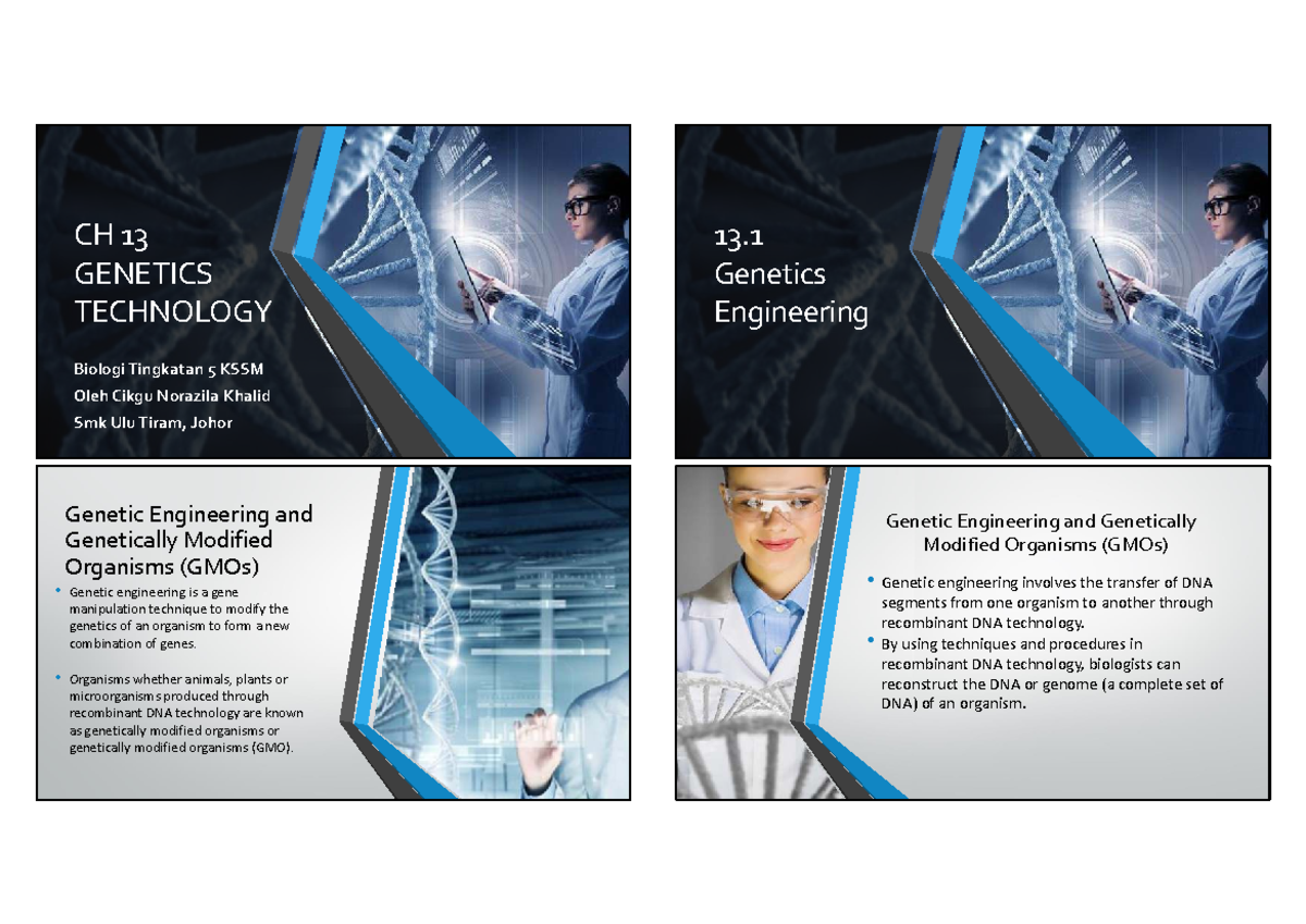 CH 13: Genetic Engineering & GMOs - Biology Tingkatan 5 KSSM Notes ...