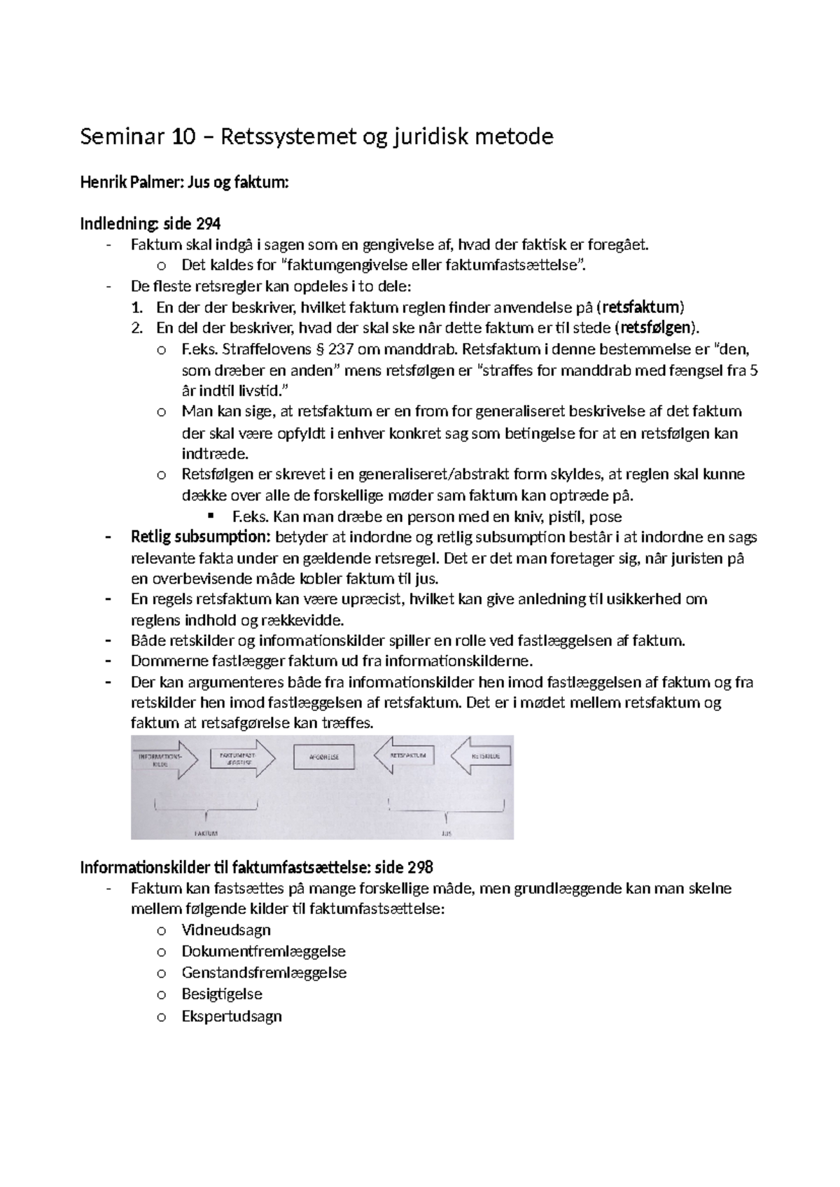 Ny Seminar 10 - RJM: Retssystemet & Juridisk Metode Notater - Studocu