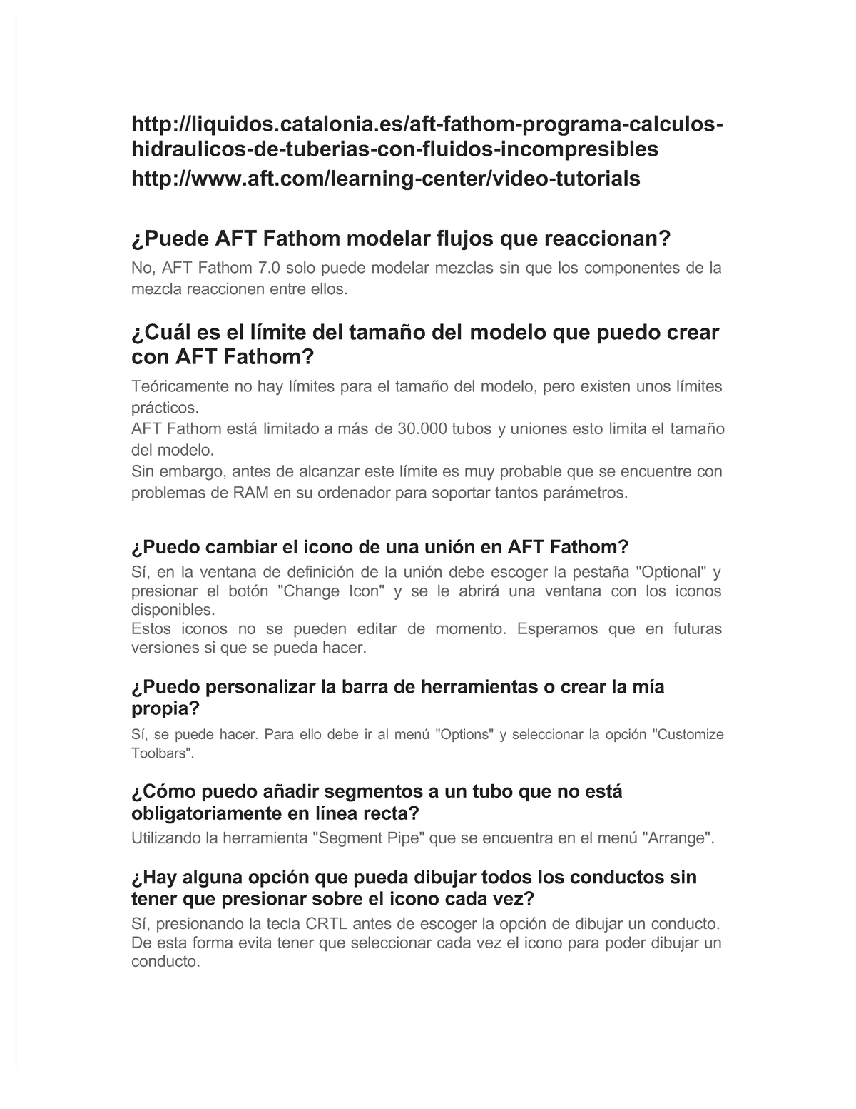 AFT Fathom 7.0: Preguntas Frecuentes y Guía de Uso - Studocu