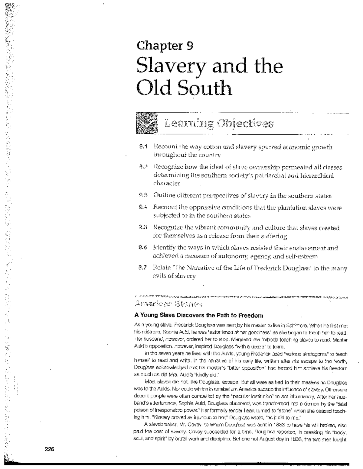 Ch. 9- Slavery and the Old South - Chapter 9 Slavery and the Old South ...