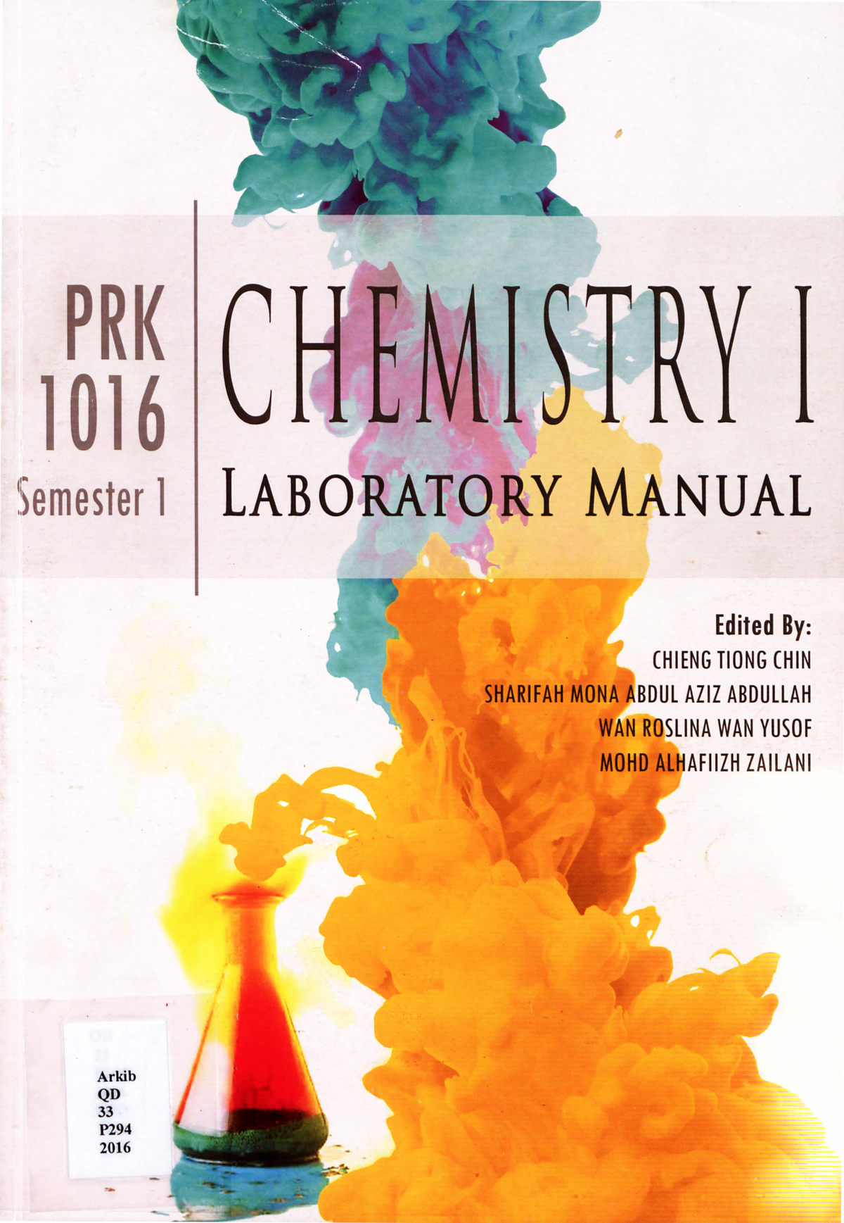 PRK 1016 Chemistry I - Semester 1 Laboratory Manual Insights - Studocu