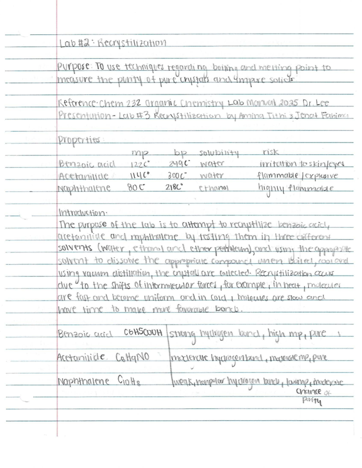 Chem 232 Lab: Recrystallization Techniques and Purity Analysis - Studocu