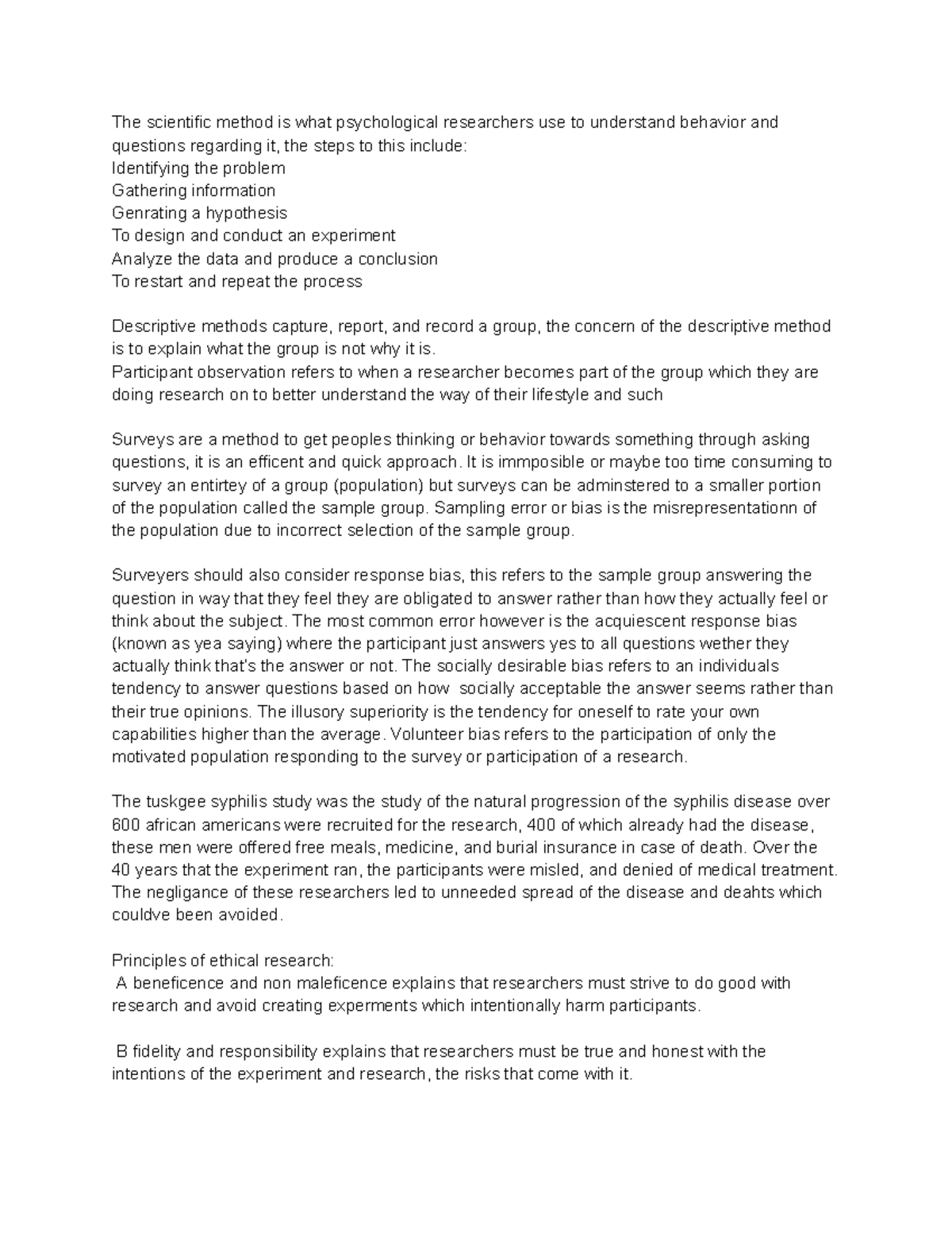 PSY1101 Final Exam Review: Understanding Psychological Research Methods ...