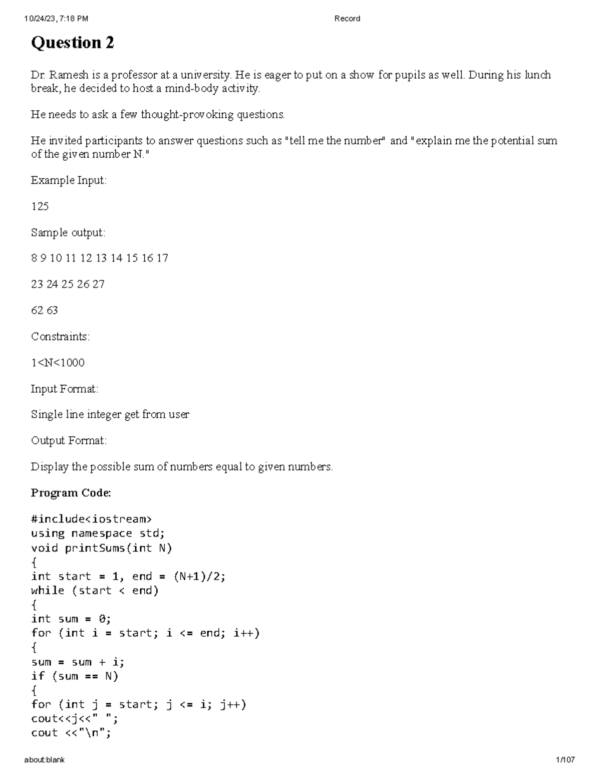 Final Exam Revision Notes for CS101: Problem Solving Challenges - Studocu