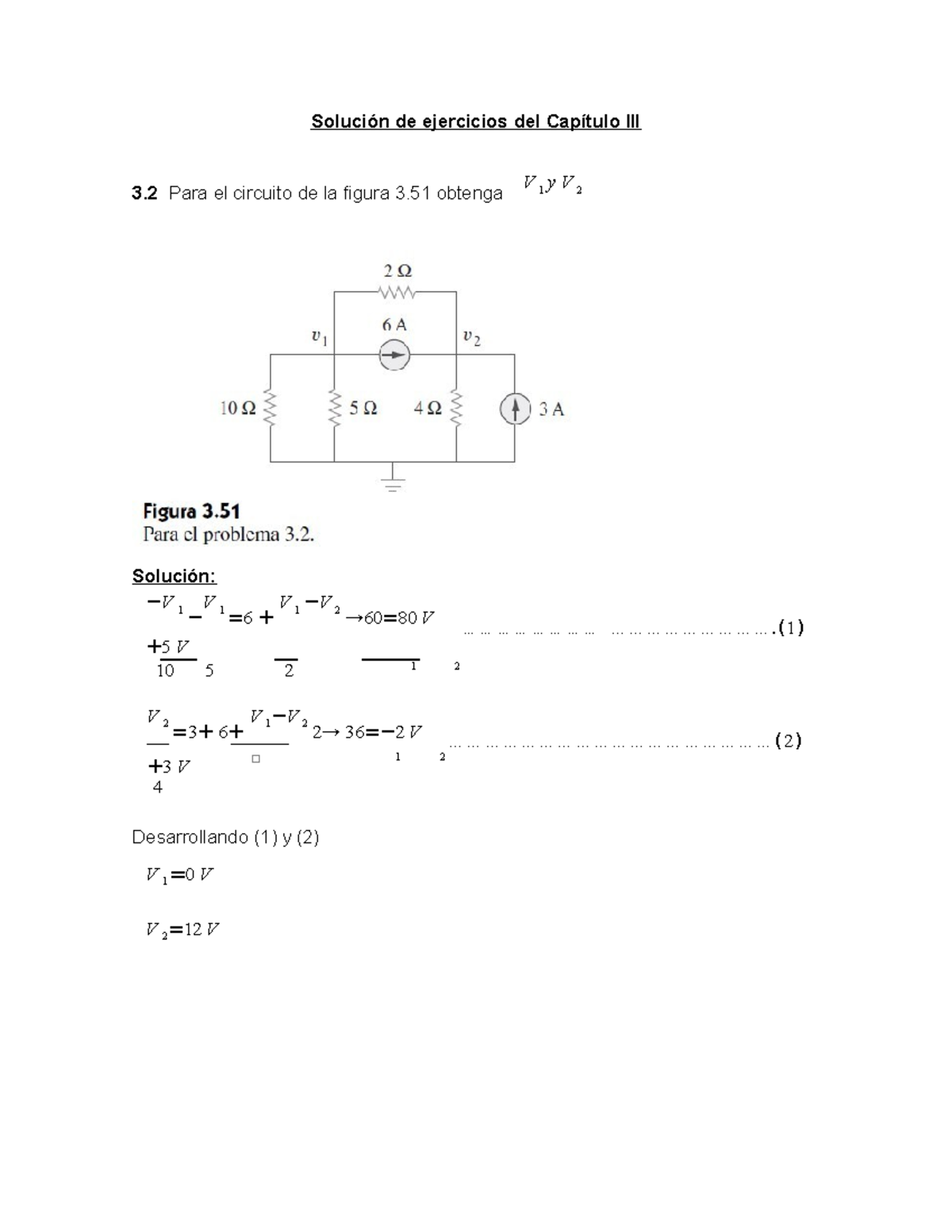 Solución de Ejercicios del Capítulo 3 de Circuitos Eléctricos - Studocu