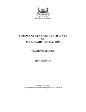 Bgcse Science Double Award Assessment Syllabus - i BOTSWANA SENIOR ...