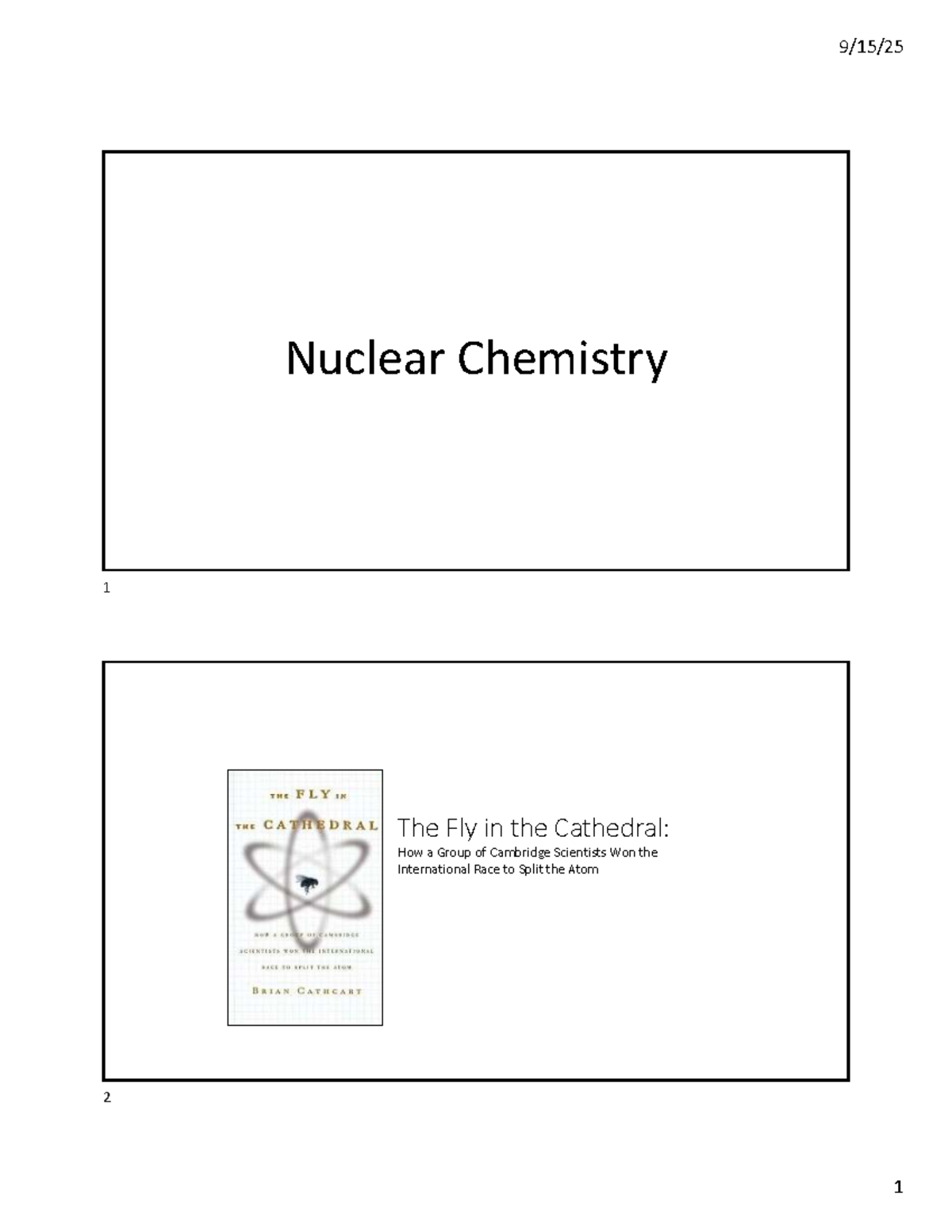 Nuclear Chemistry: Concepts of Radiation, Transmutation, and ...