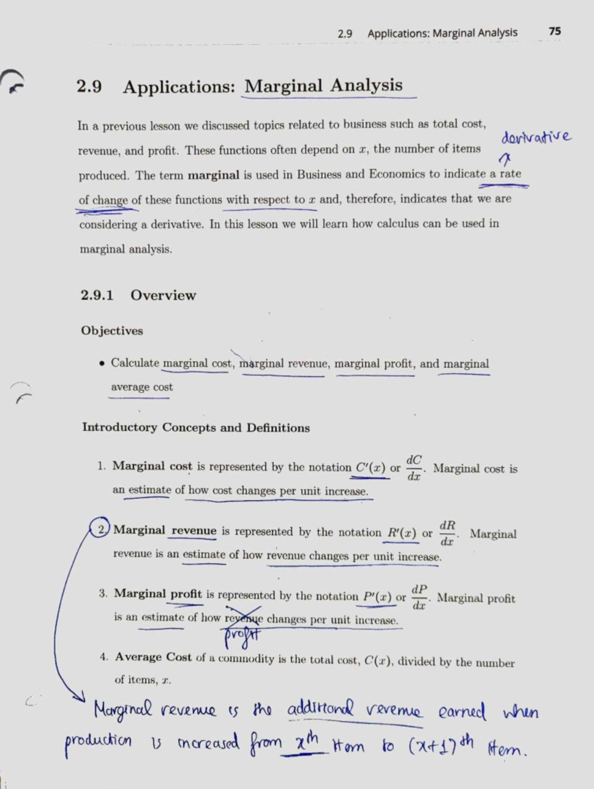 Applications of Marginal Analysis in Business & Econ (2.9) - Studocu