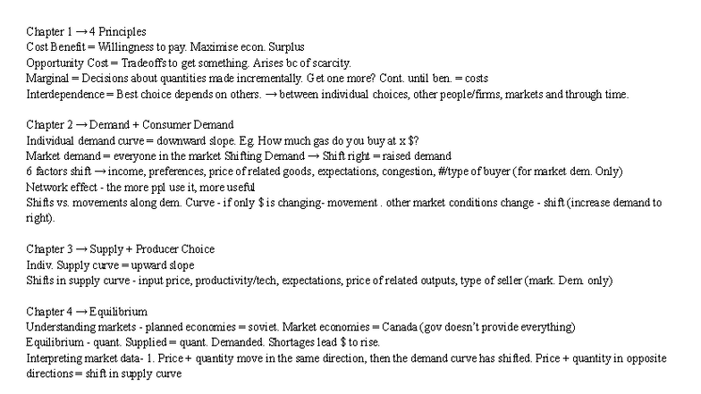EC 120 Cheat Sheet: Key Concepts in Economics and Market Principles ...