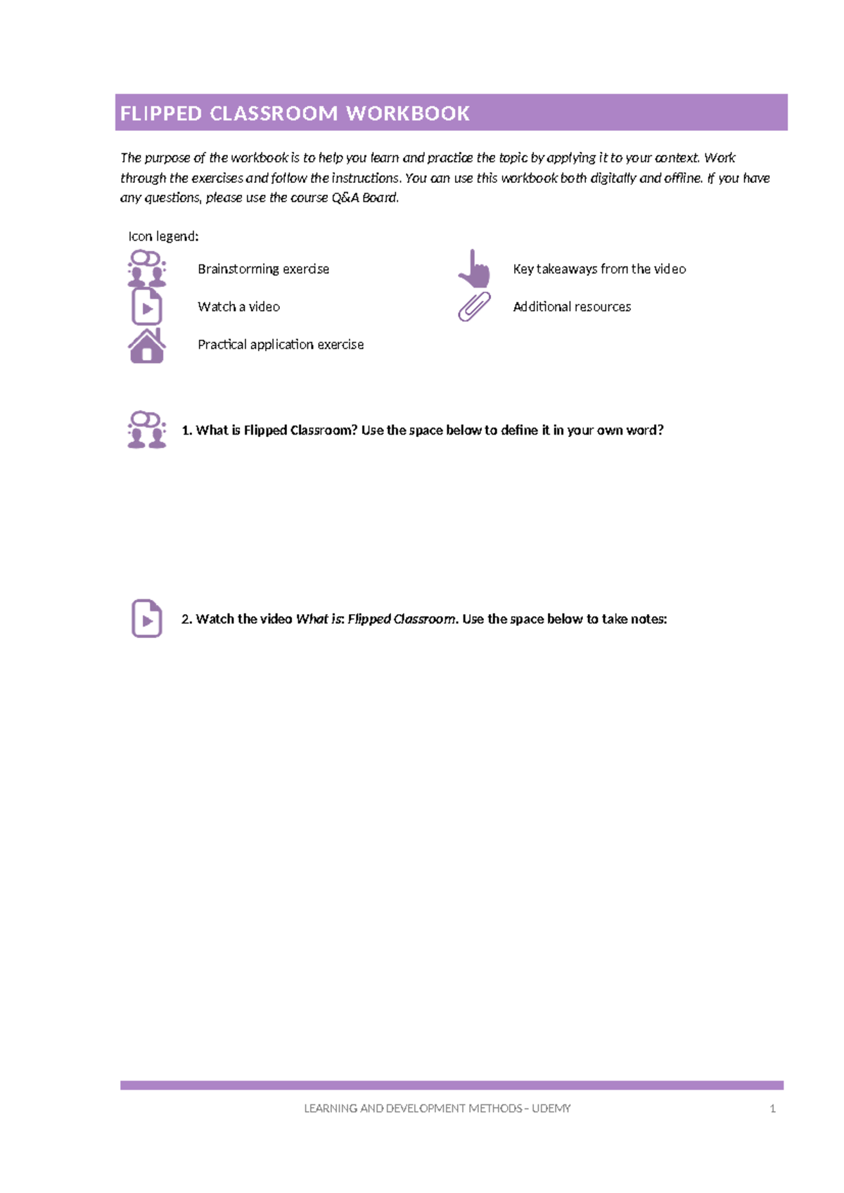 Flipped Classroom Workbook: Learning & Activity Guide - Studocu