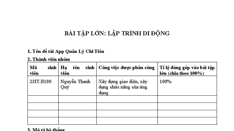 BÀI TẬP LỚN: ỨNG DỤNG QUẢN LÝ CHI TIÊU 23IT.B180 - Studocu