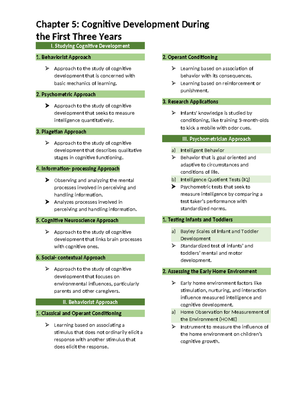 Chapter 5: Cognitive Development in Infants (CDEV 101) - Studocu