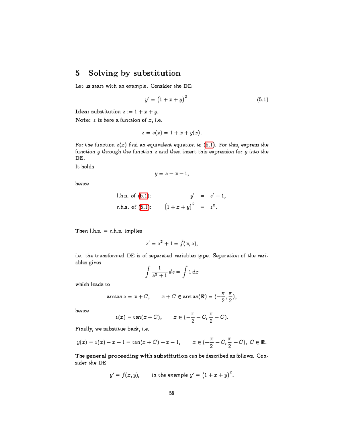 Lecture ODE Chapter 5: Solving Differential Equations by Substitution ...