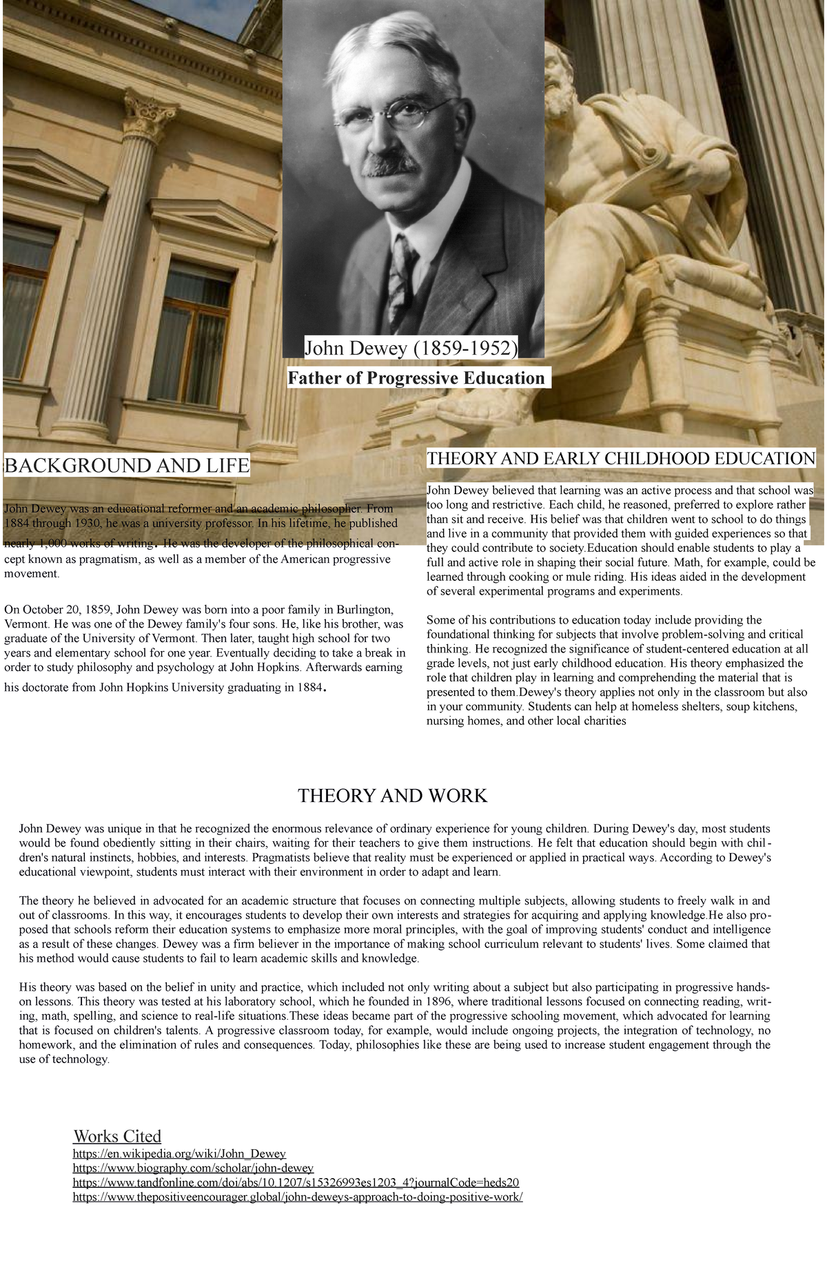 5.3 Theorist Flyer - John Dewey (1859-1952) Father of Progressive ...