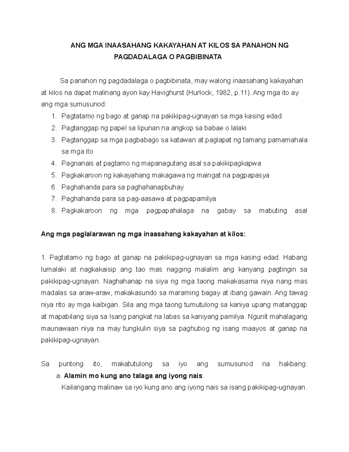 ISIP AT Kilos LOOB - Lecture notes and key points of the topic. - ISIP ...
