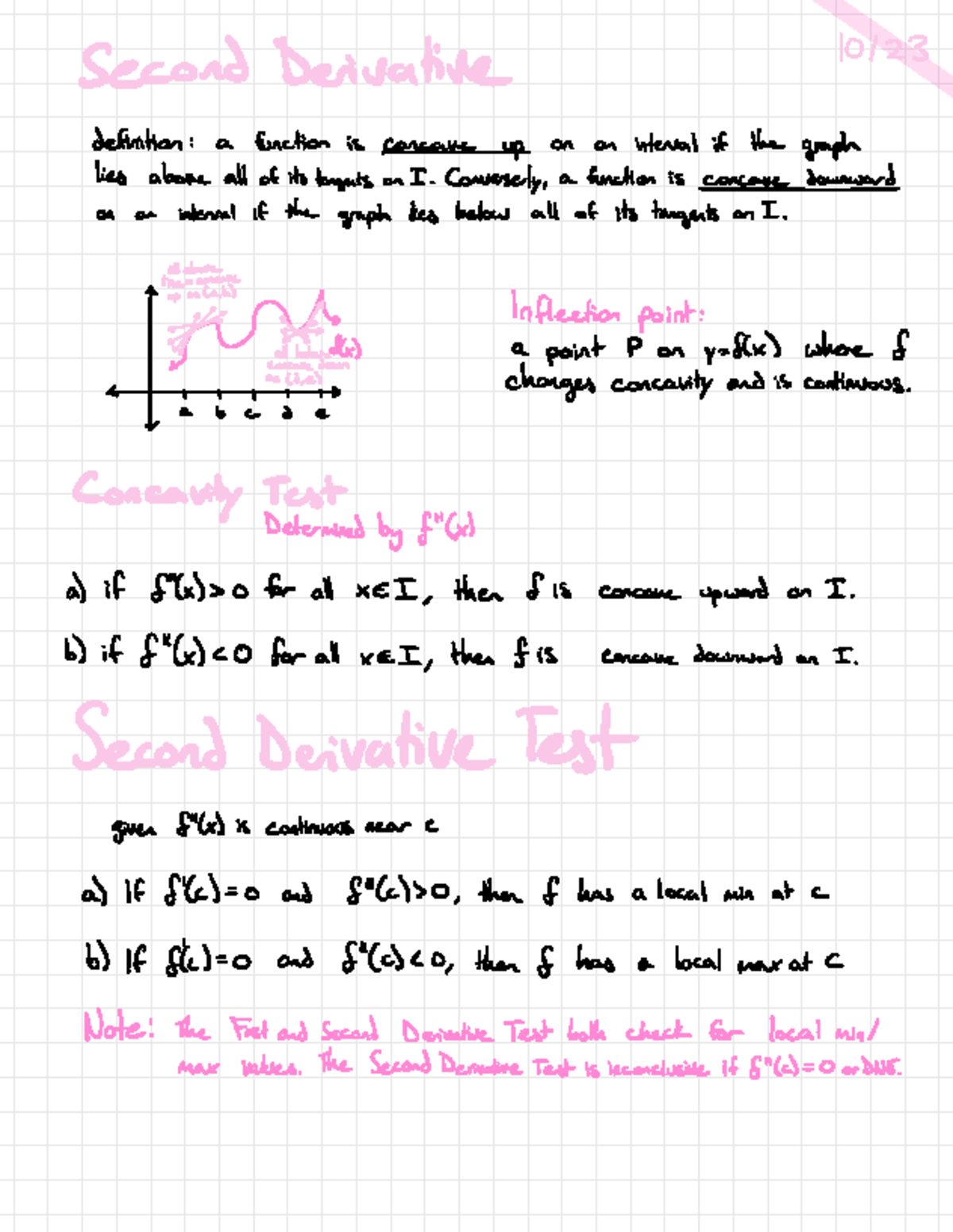 Math 021 second derivatives - Second Derivative 10123 definition : a ...