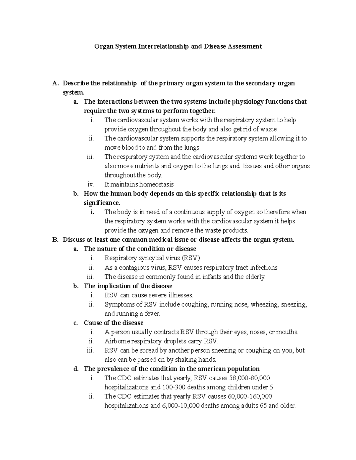 BIO 101: Organ System Interrelationships and Disease Overview - Studocu