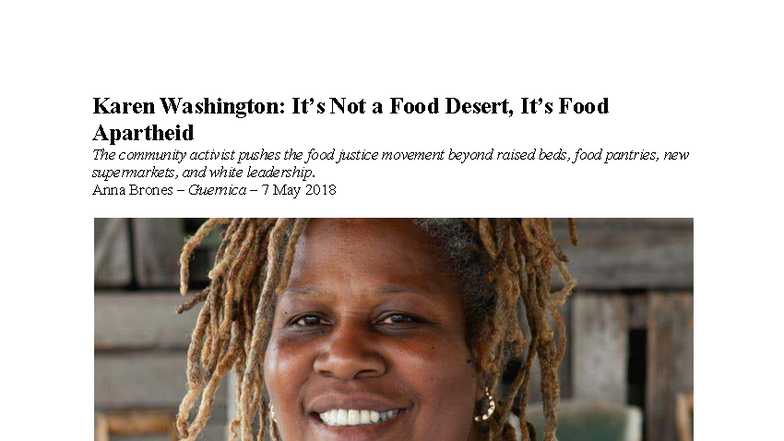 Karen Washington: Food Apartheid vs. Food Desert - A Justice ...
