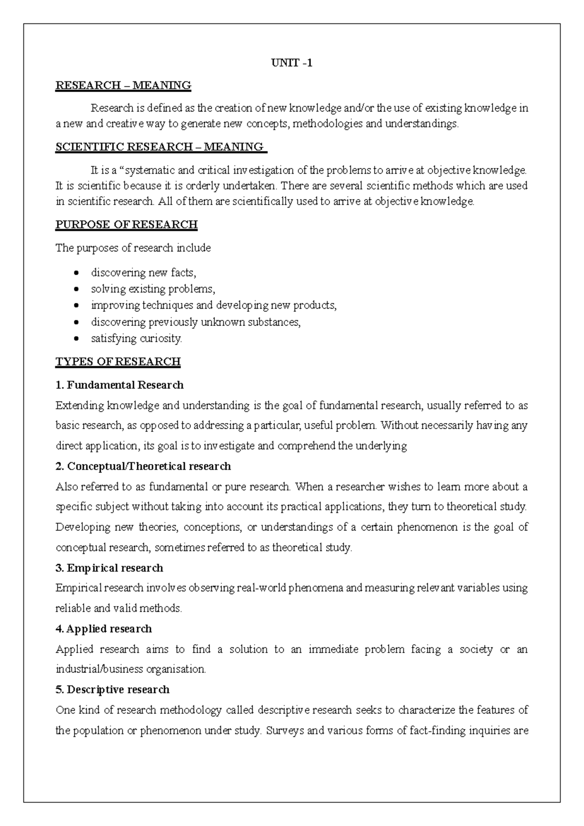 RESEARCH METHODOLOGY NOTES (Course Code: 07e72c5c) - Studocu