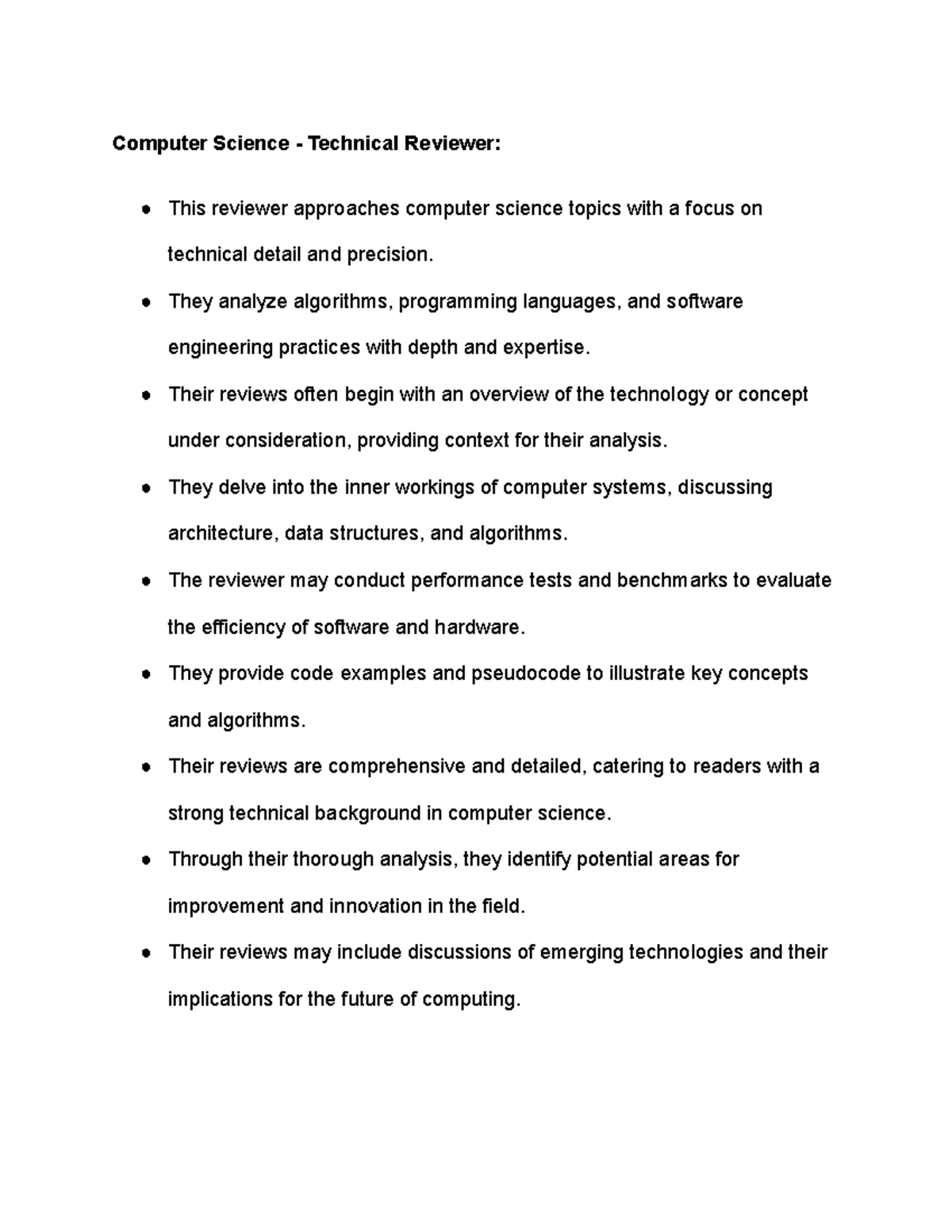 CS 101 - Technical Reviewer: In-Depth Analysis of Algorithms & Tech ...
