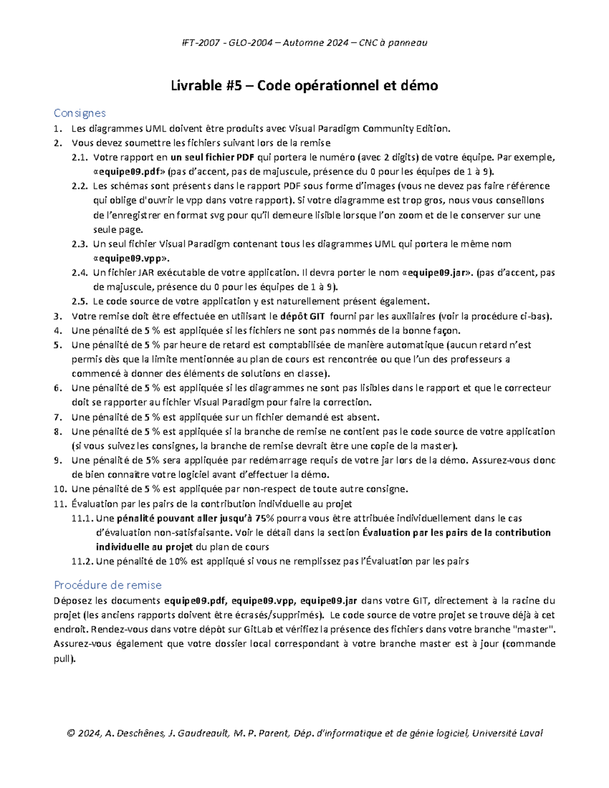 2024A-Livrable 5 - Livrable5 - IFT- 2007 - GLO- 2004 – Automne 2024 – CNC à panneau © 2024 , A ...