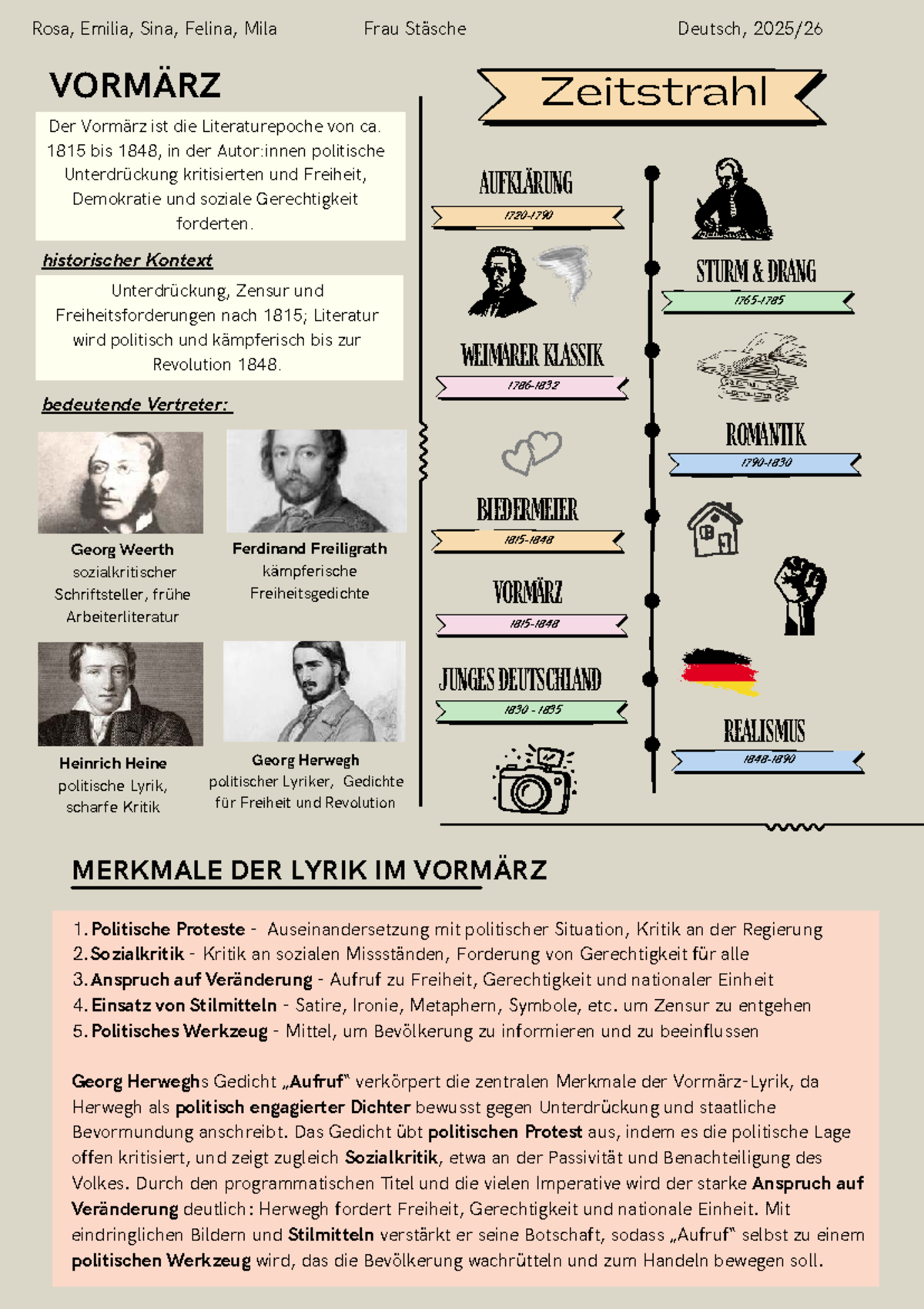 VORMÄRZ und BIEDERMEIER: Epochen der Deutschen Literatur - Studocu