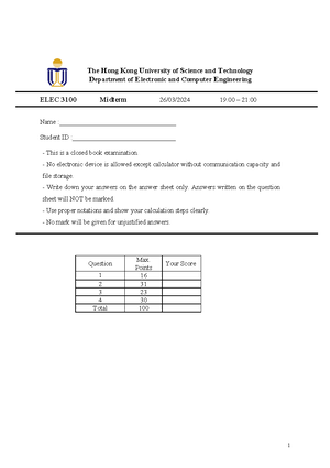 (ELEC1200)[2020](s)final~=cqp57^ 76454 - ELEC1200 Final Exam: 2: 30 – 3 ...