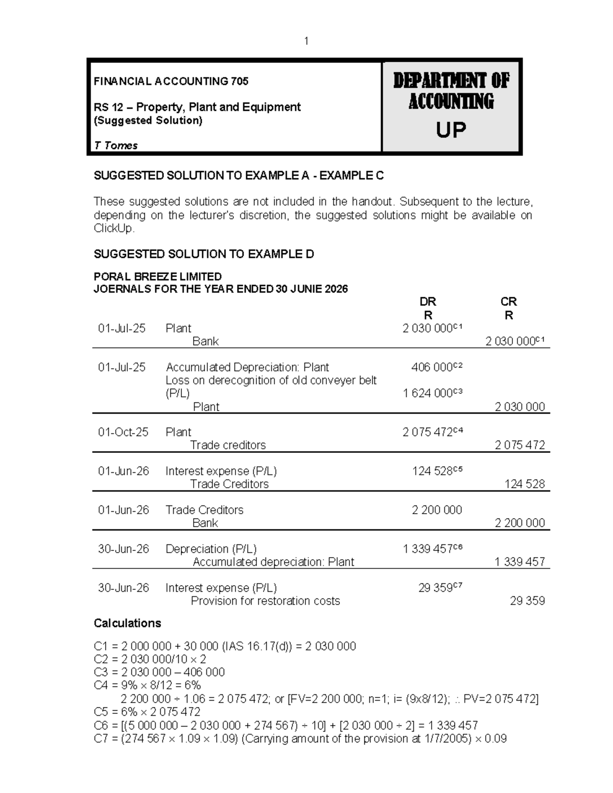 RS 12 - Suggested Solutions for Property, Plant, and Equipment - Studocu